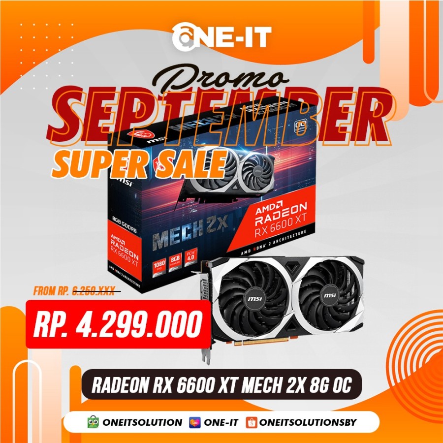 VGA MSI Radeon RX 6600 XT MECH 2X 8G OC - Toko Komputer Surabaya, Rakit ...