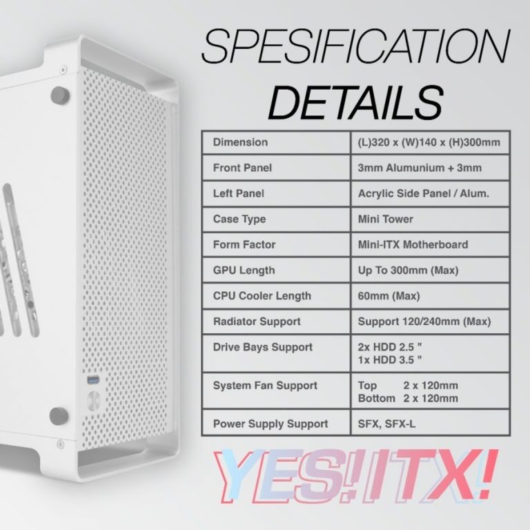 Case Metalfish G5 Plus Aluminium PC Gaming Casing Mini ITX - Toko ...