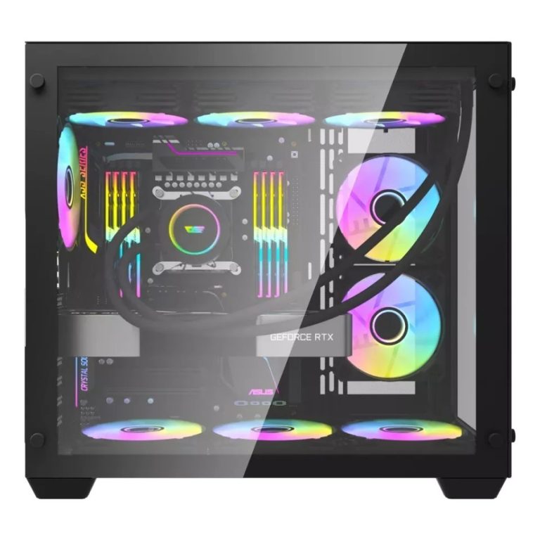 CASING PC DarkFlash C285 Tempered Glass Gaming Case M ATX Black - Toko ...